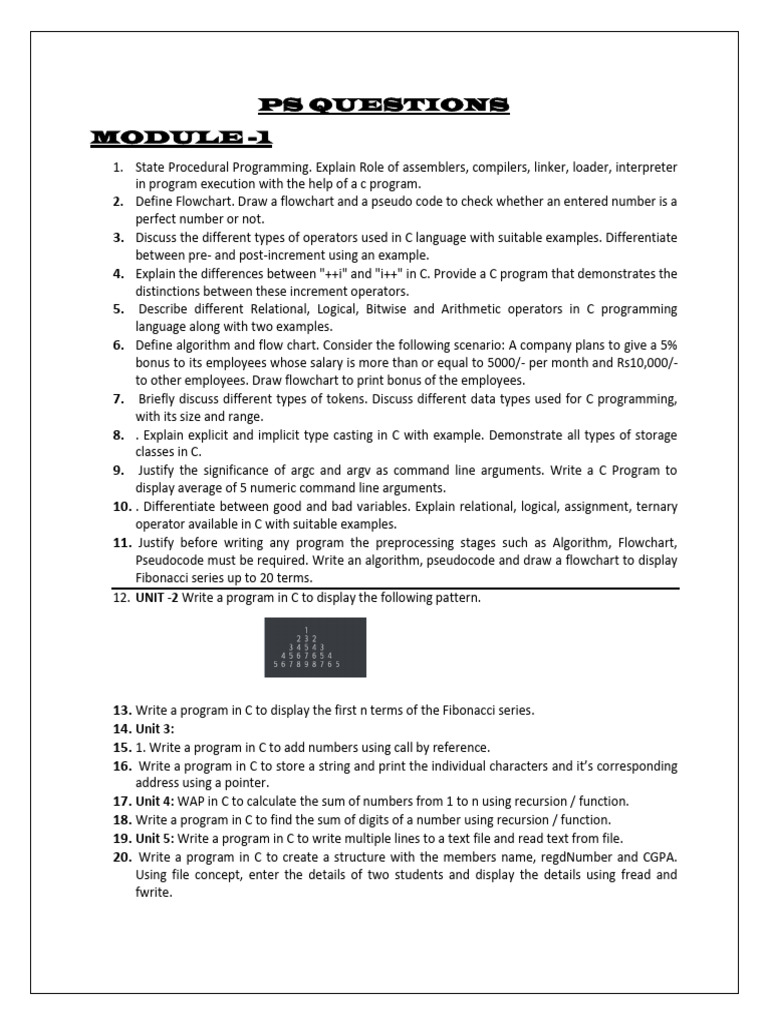 PS Questions | PDF | Pointer (Computer Programming) | Computer Program