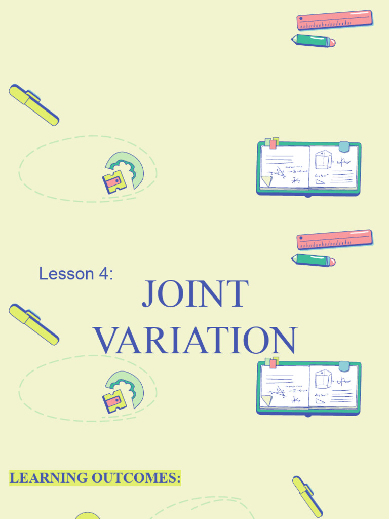 Joint Variation Ppt Grade 9 Pdf Equations Mathematician