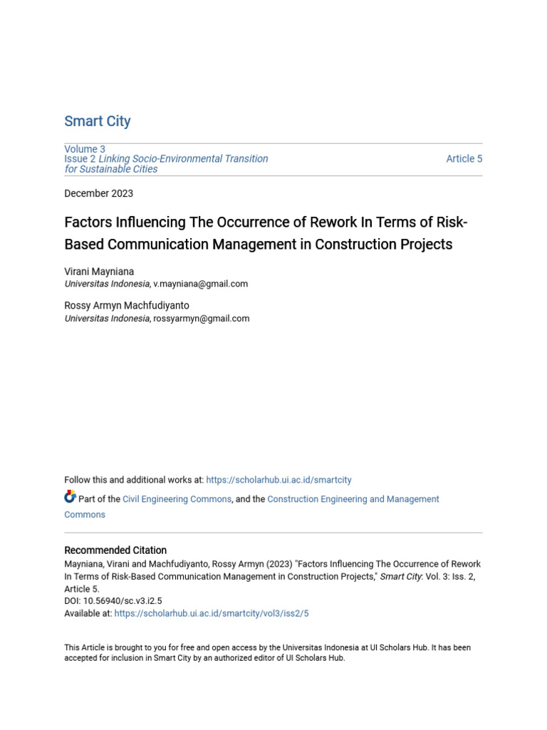 Factors Influencing The Occurrence of Rework | PDF | Information ...