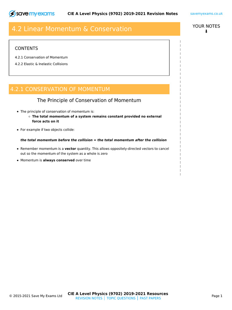 Phy 3.2 | PDF | Momentum | Collision