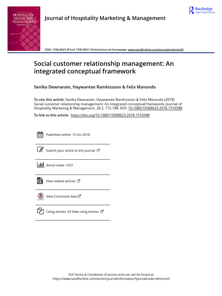 Social Customer Relationship Management An Integrated Conceptual ...