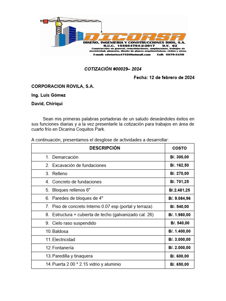 Dicorsa Cot 028-2024 Local Comercial | PDF