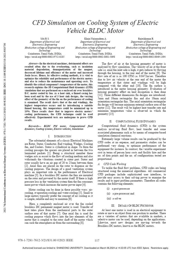 2021-CFD Simulation On Cooling System of Electric Vehicle BLDC Motor ...