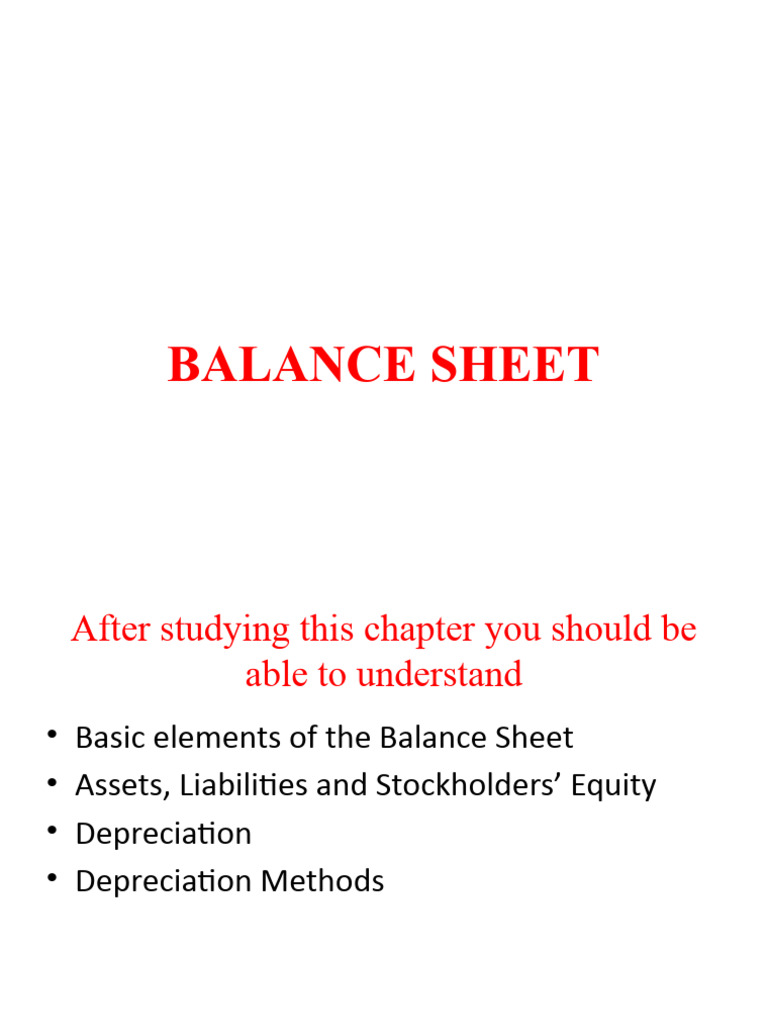 lecture 4 | PDF | Depreciation | Balance Sheet