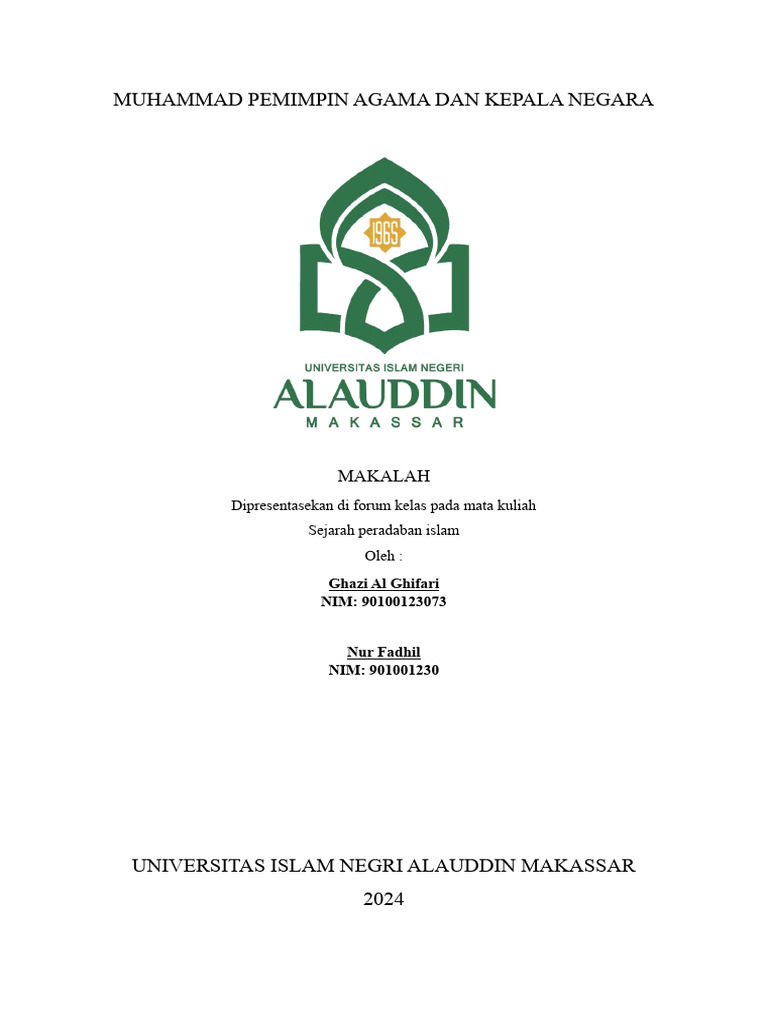 Muhammad: Pemimpin Agama dan Negara | PDF