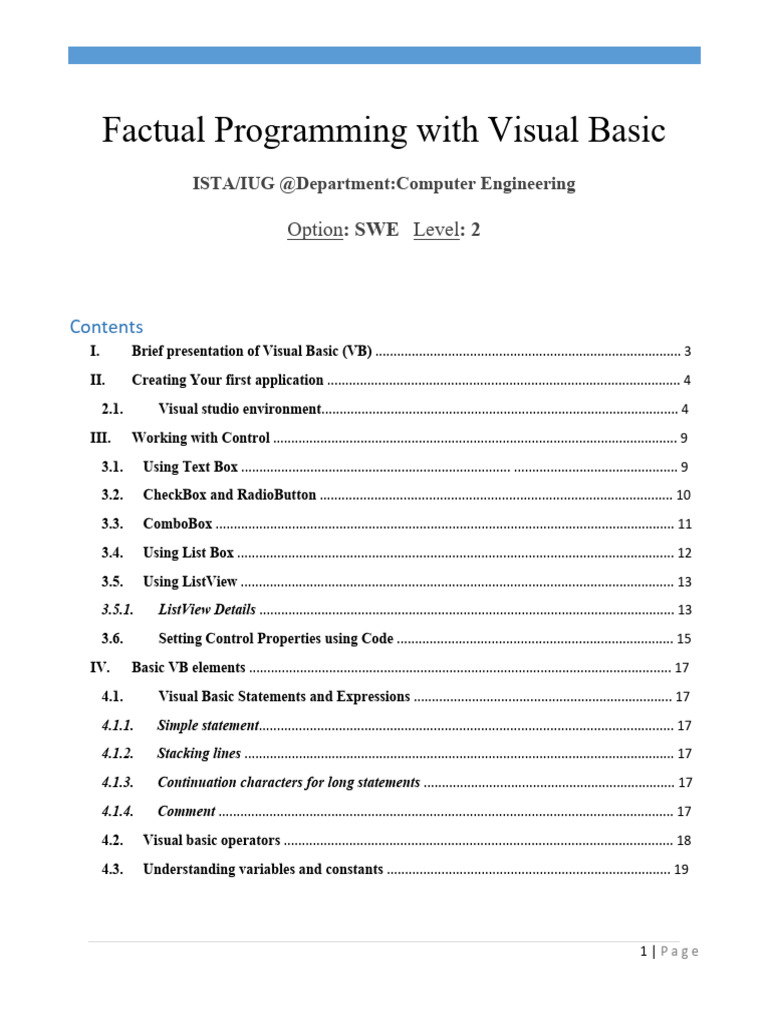 CHAP 2 Factual Programming using visual basics-1 | PDF | Control Flow | Basic