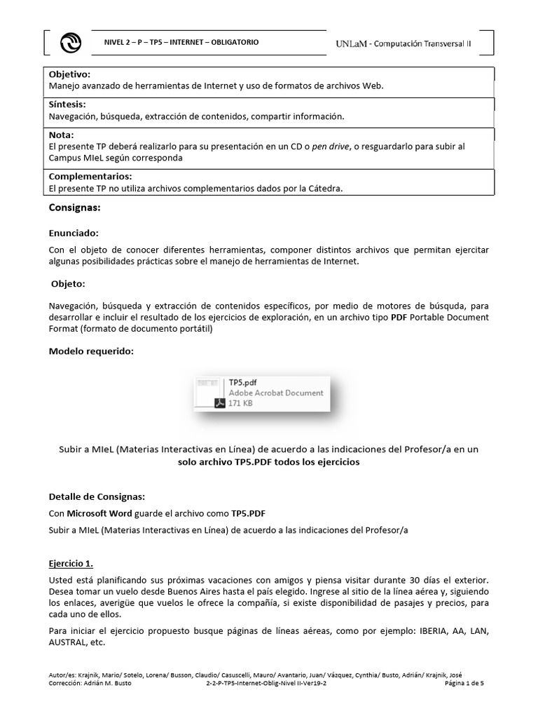2 2 P TP5 Internet Oblig Nivel II Ver19 2 | PDF | Internet | Archivo de computadora