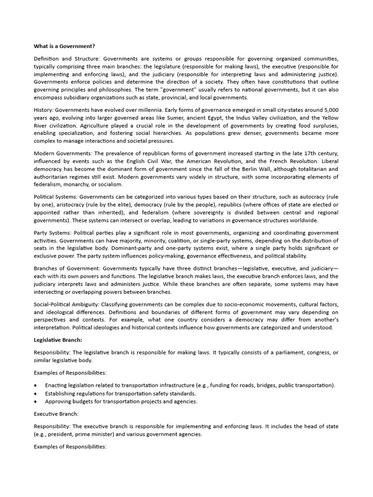 What Is A Government | PDF | Government | Governance