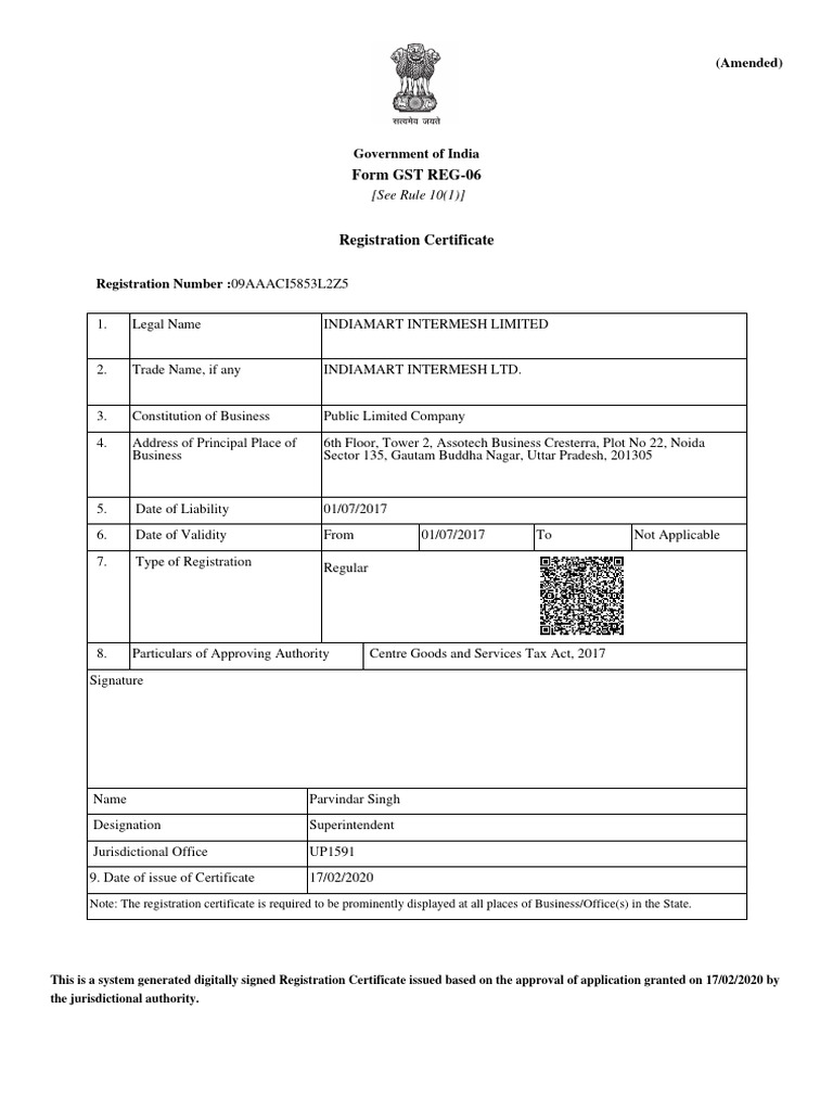 Form GST REG-06: (Amended) | PDF | Government