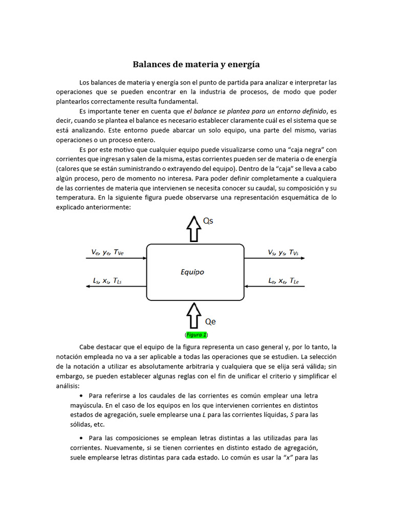 1 - Balances de Materia y Energía v2 | PDF | Caloría | Temperatura