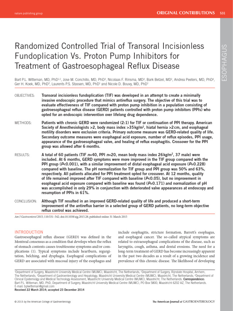 Randomized Controlled Trial of Transoral Incisionless | PDF ...