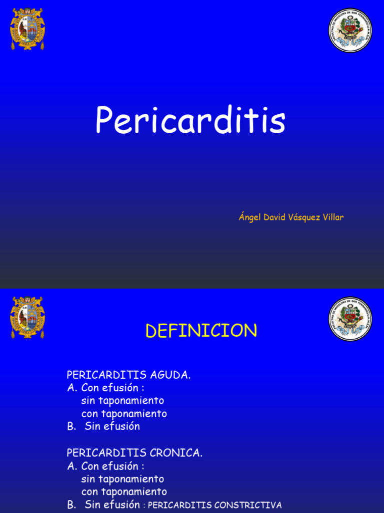 Pericarditis: Tipos, Diagnóstico y Tratamiento | PDF | Enfermedades y ...