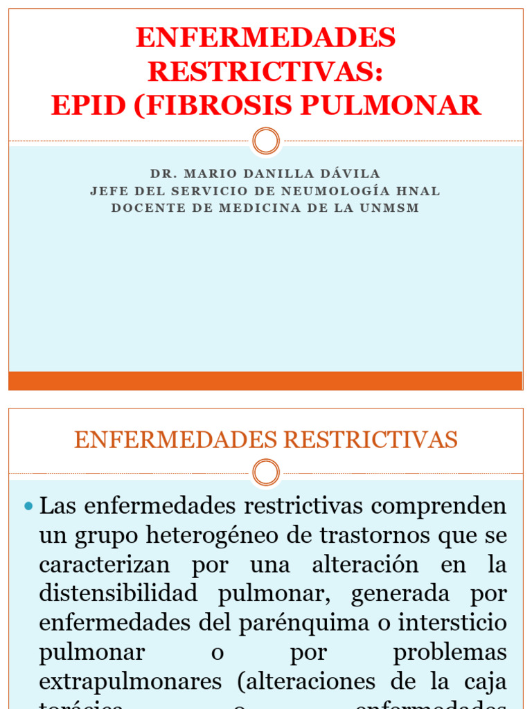 Enfermedades Pulmonares Restrictivas | PDF | Medicina CLINICA | Biología