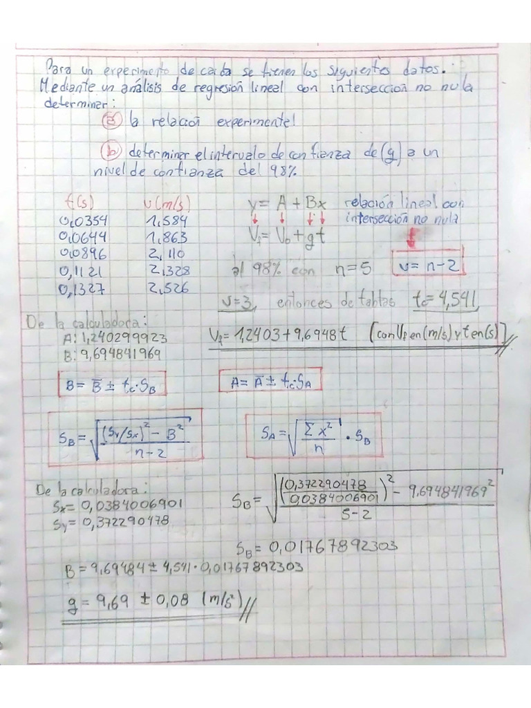 Ejercicio Relación Lineal Con Intersección No Nula | PDF