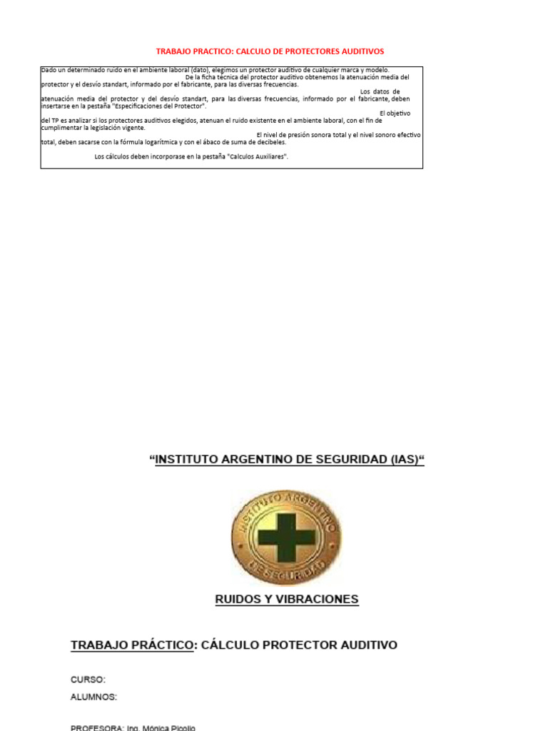 Cálculo de Atenuación Auditiva Laboral | PDF | Decibel | ruido