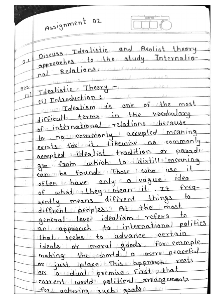 Idealistic and Realistic Theory | PDF