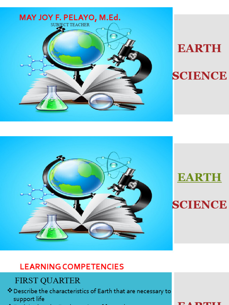 Earth Science Competencies | PDF | Rock (Geology) | Geology