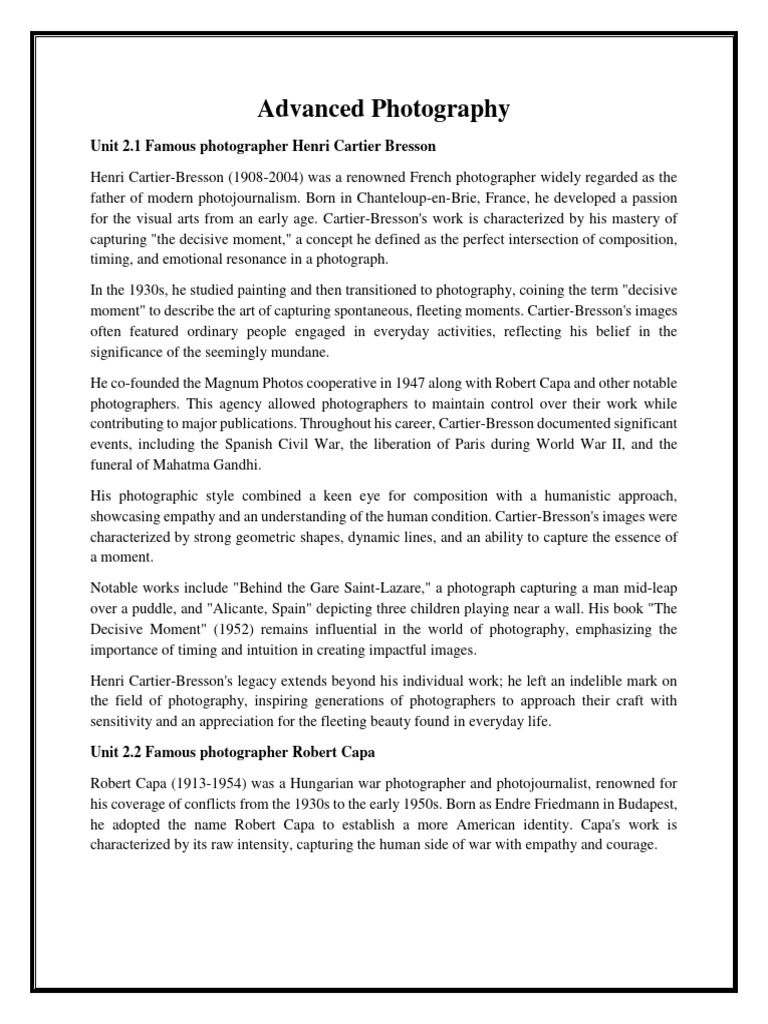 Advanced Photography Notes | Download Free PDF | Fashion | Portrait ...