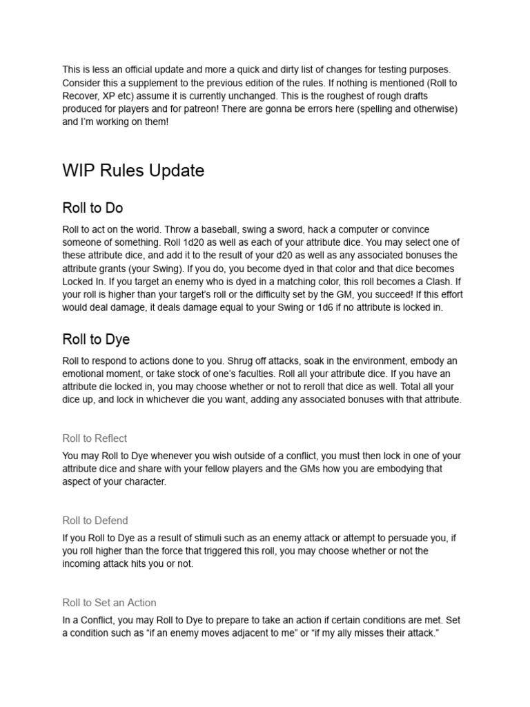 WIP Rules Update | PDF