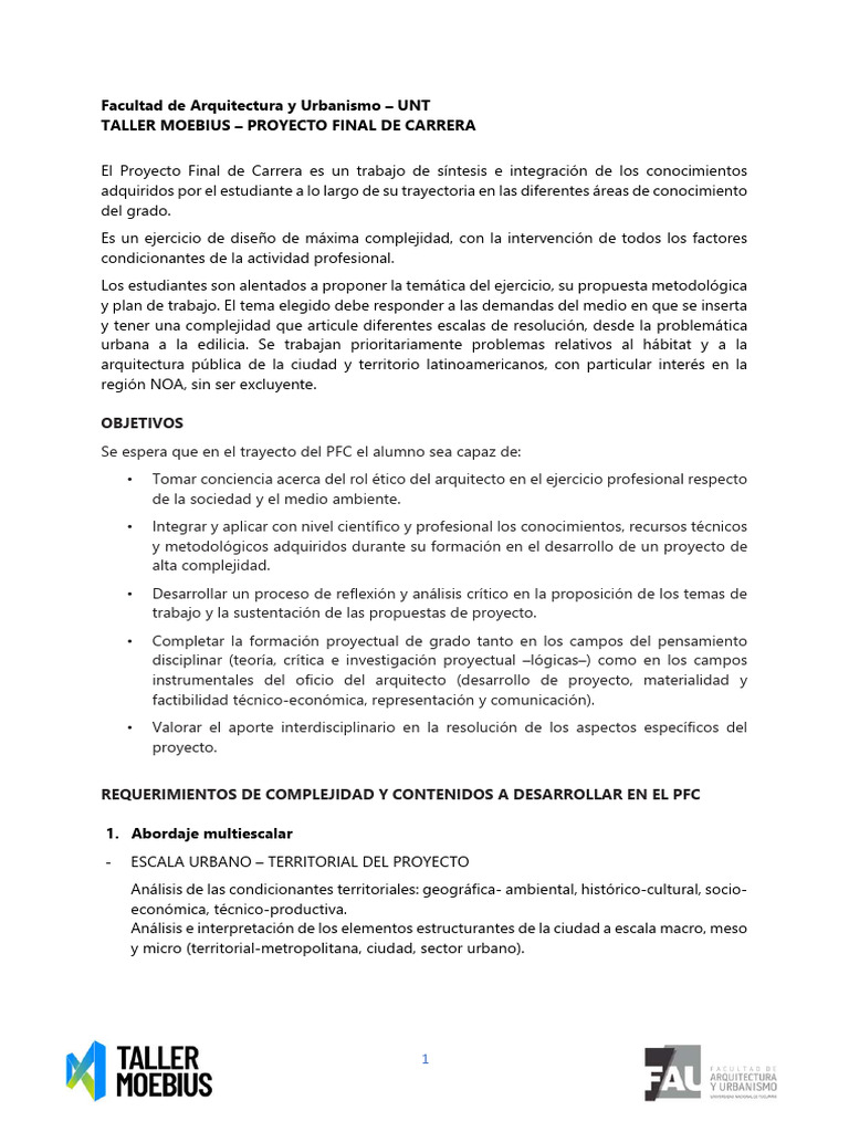 Protocolo de PFC - Taller Moebius | PDF | Sustentabilidad | Diseño