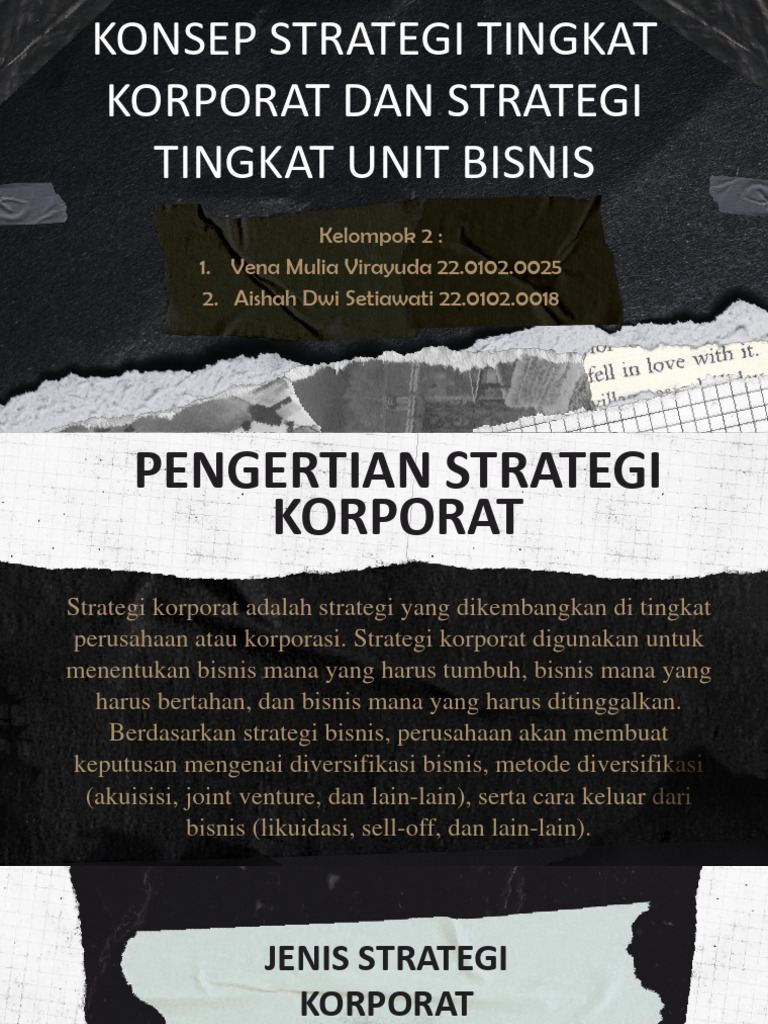 Konsep Strategi Tingkat Korporat Dan Strategi Tingkat Unit Bisnis | PDF