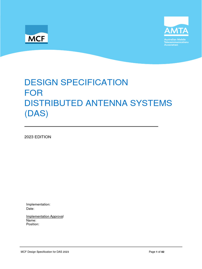 MCF Design Specification For Distributed Antenna Systems Draft 1.0 ...