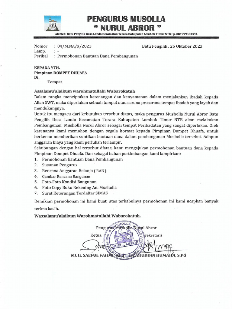 Proposal Musholla 3 | PDF