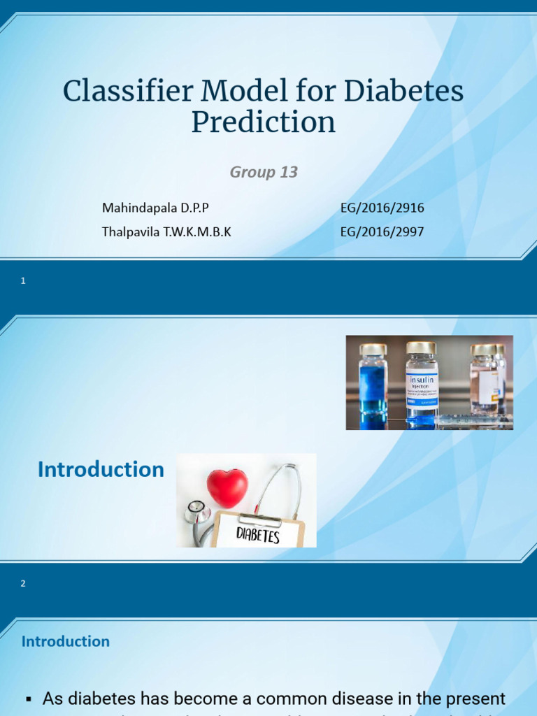 Diabetes Prediction Classifier Model | PDF | Support Vector Machine ...