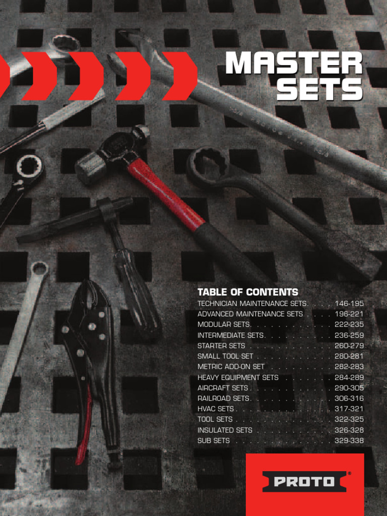 Proto Master-Sets | PDF | Metalworking | Tools