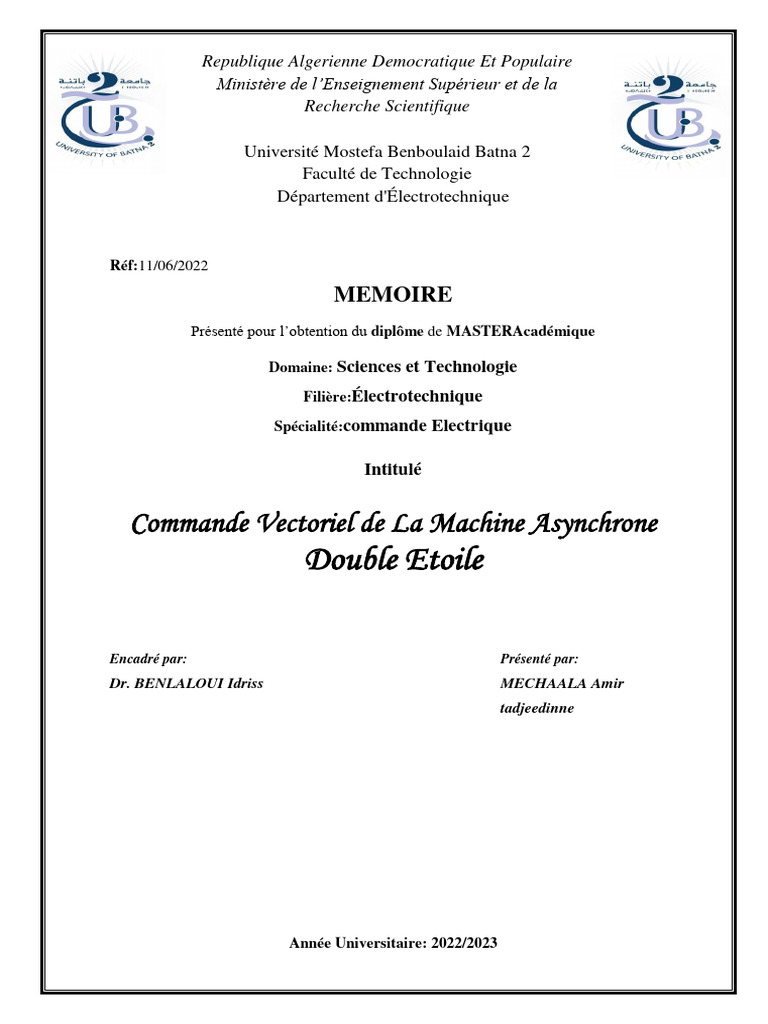 0 - Page de Garde Memoire | PDF