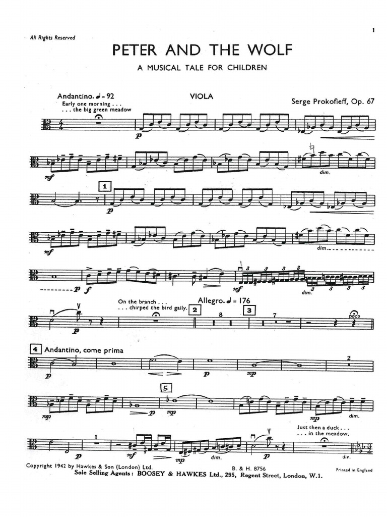 Prokofieff - Peter - and - The - Wolf - Viola Part | PDF