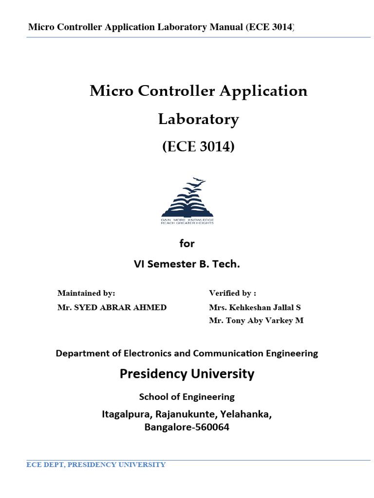 ECE Microcontroller Lab Guide | PDF | Microcontroller | Computer Program