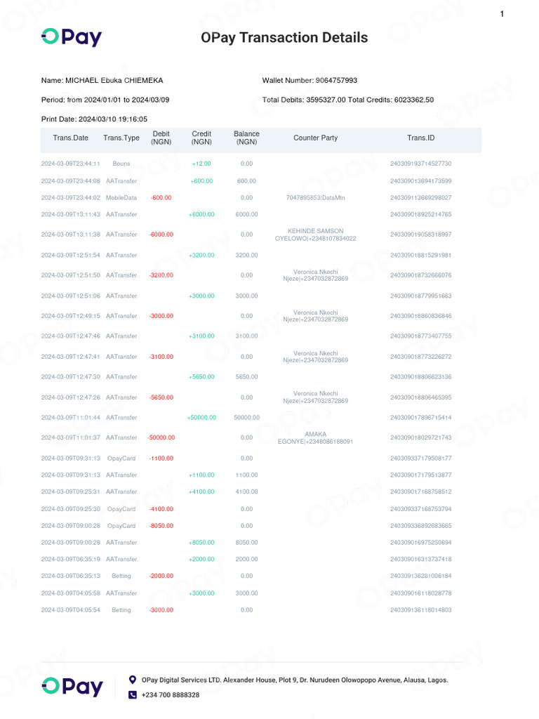 Name: Michael Ebuka Chiemeka Wallet Number: 9064757993 | PDF