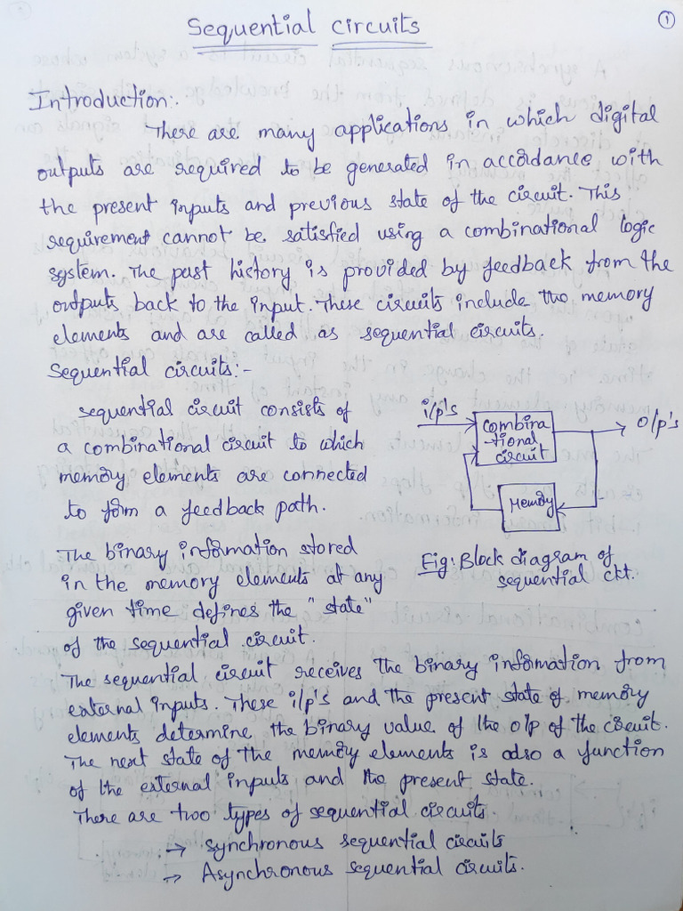 Sequential Circuits Notes 1 16 | PDF