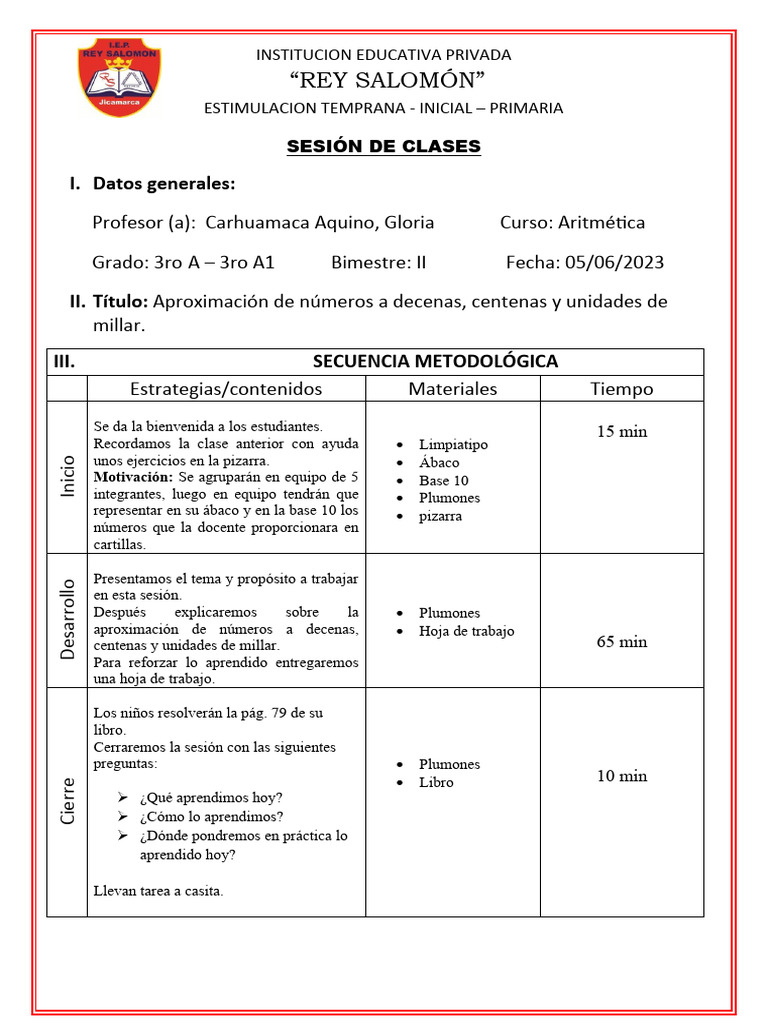 Sesion 1 JUNIO | PDF | Aprendizaje | Matemáticas