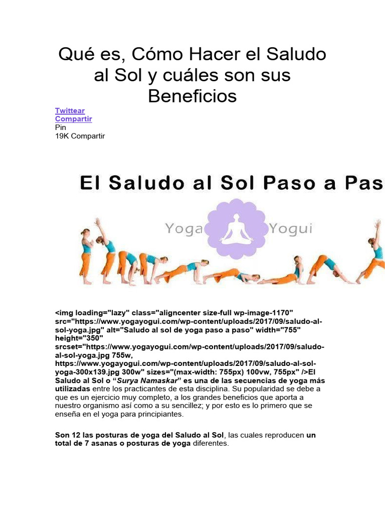 Saludo Al Sol | PDF | Yoga