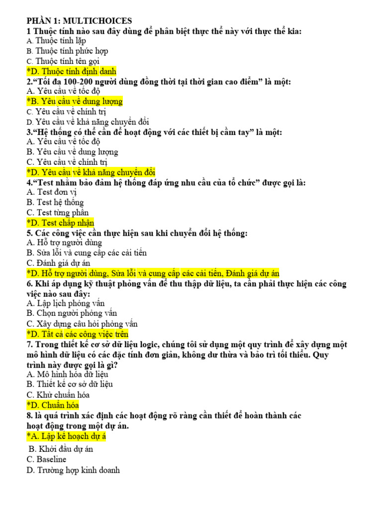 Ôn tập PTTK HT KTHP | PDF