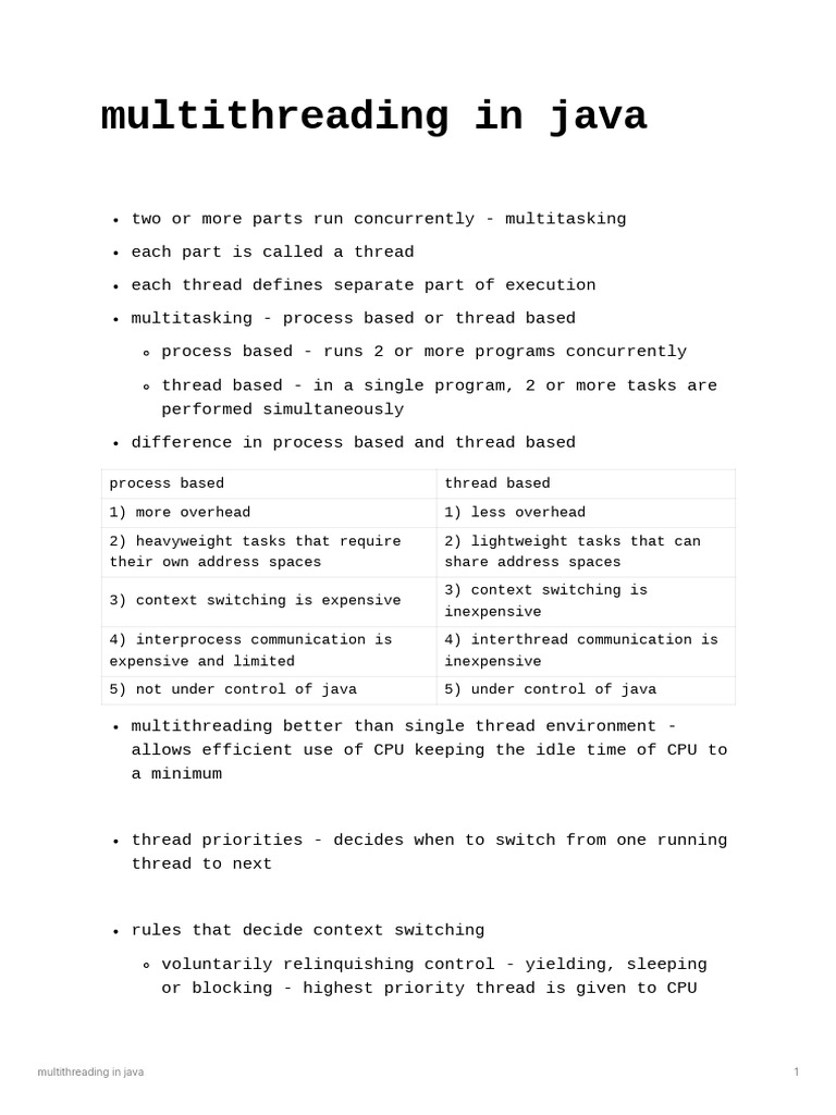 Multithreading Java | PDF | Process (Computing) | Thread (Computing) Multithreading Java | PDF | Process (Computing) | Thread (Computing)