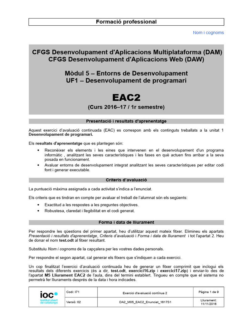 DA2 M05 EAC2 Solucio 1617S1 | PDF