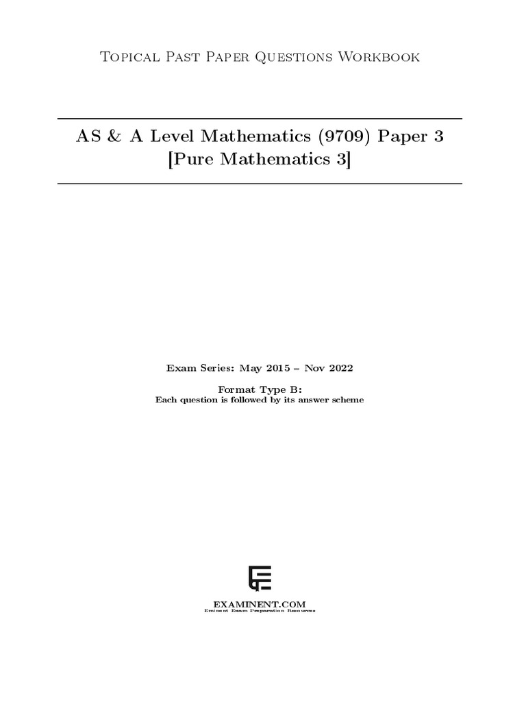 AS & A Level Maths P3 Past Papers | PDF | Algebra | Equations