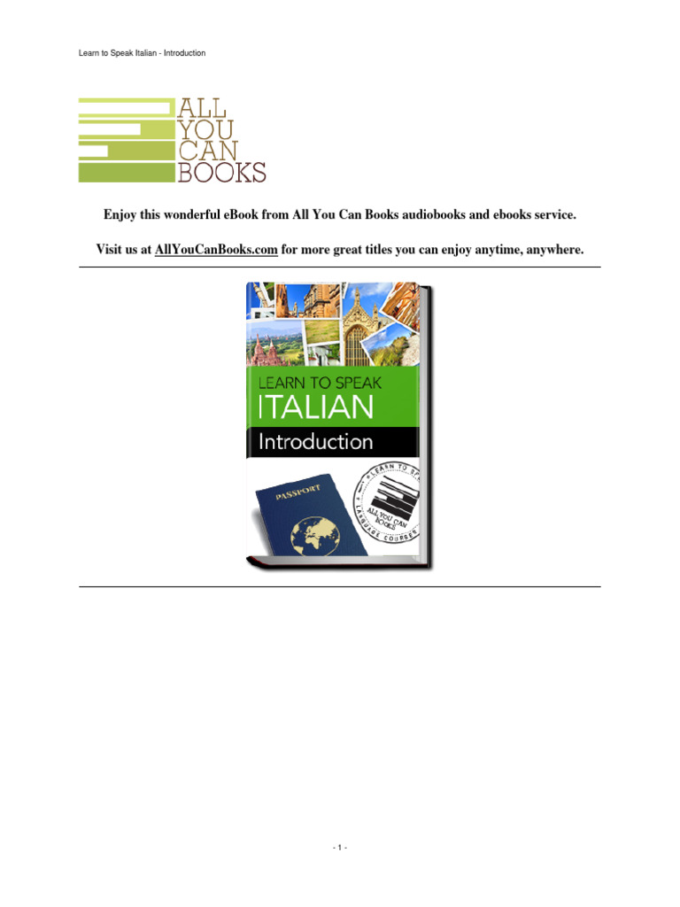 Italian Introduction Learn Speak | PDF | Language Arts & Discipline ...