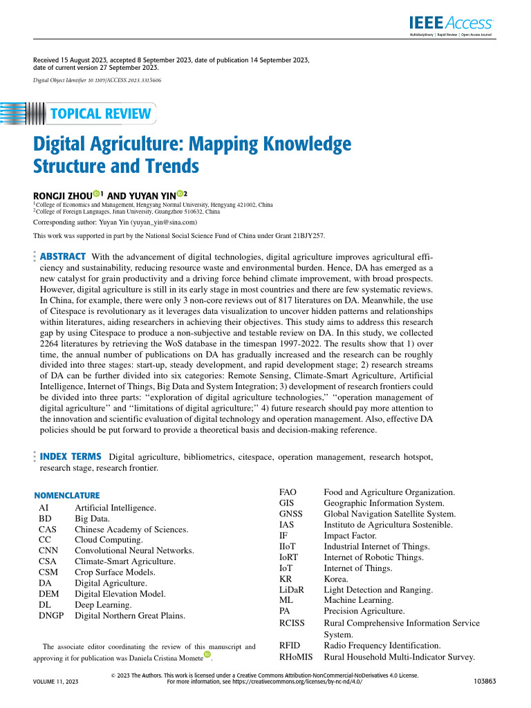 Digital Agriculture Mapping Knowledge Structure and Trends | PDF ...