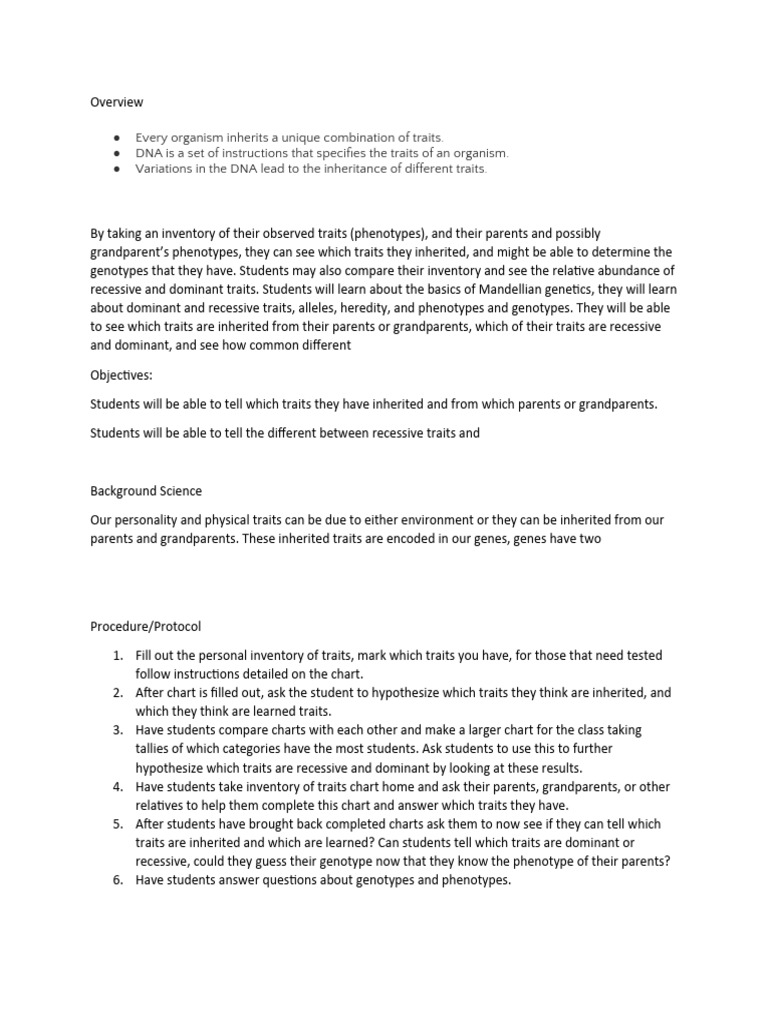Final Project Genetics | PDF | Dominance (Genetics) | Phenotypic Trait