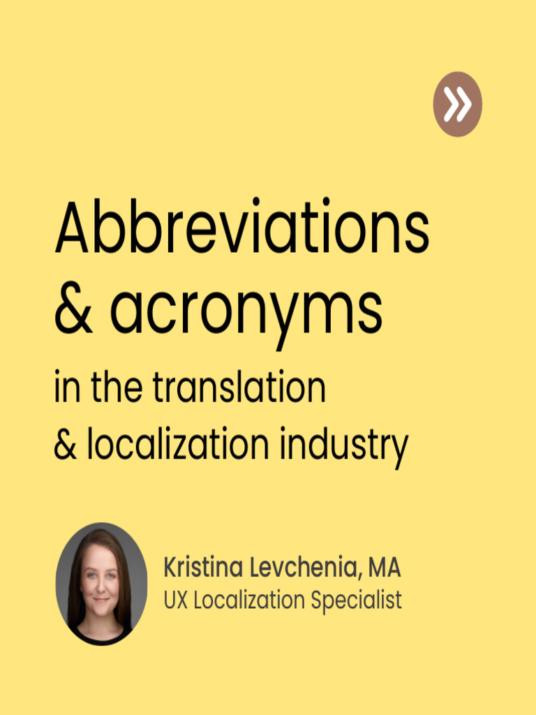 Abbreviations and Acronyms in The Translation Industry | PDF ...