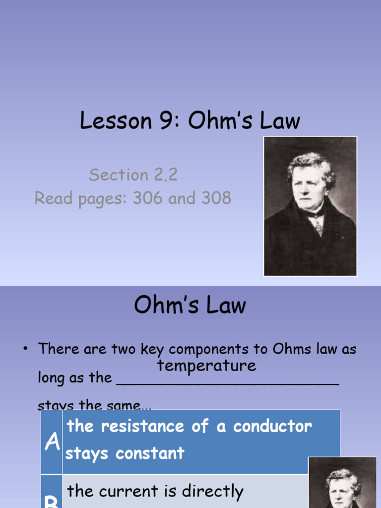 Lesson 9 Ohm - S Law Student | PDF | Electrical Resistance And ...