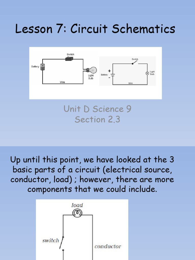 Lesson 7 Circuit Schematics | PDF | Electrical Network | Voltage