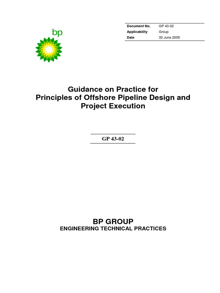GP 43-02 - Principles of Offshore Pipeline Design and Project | PDF ...