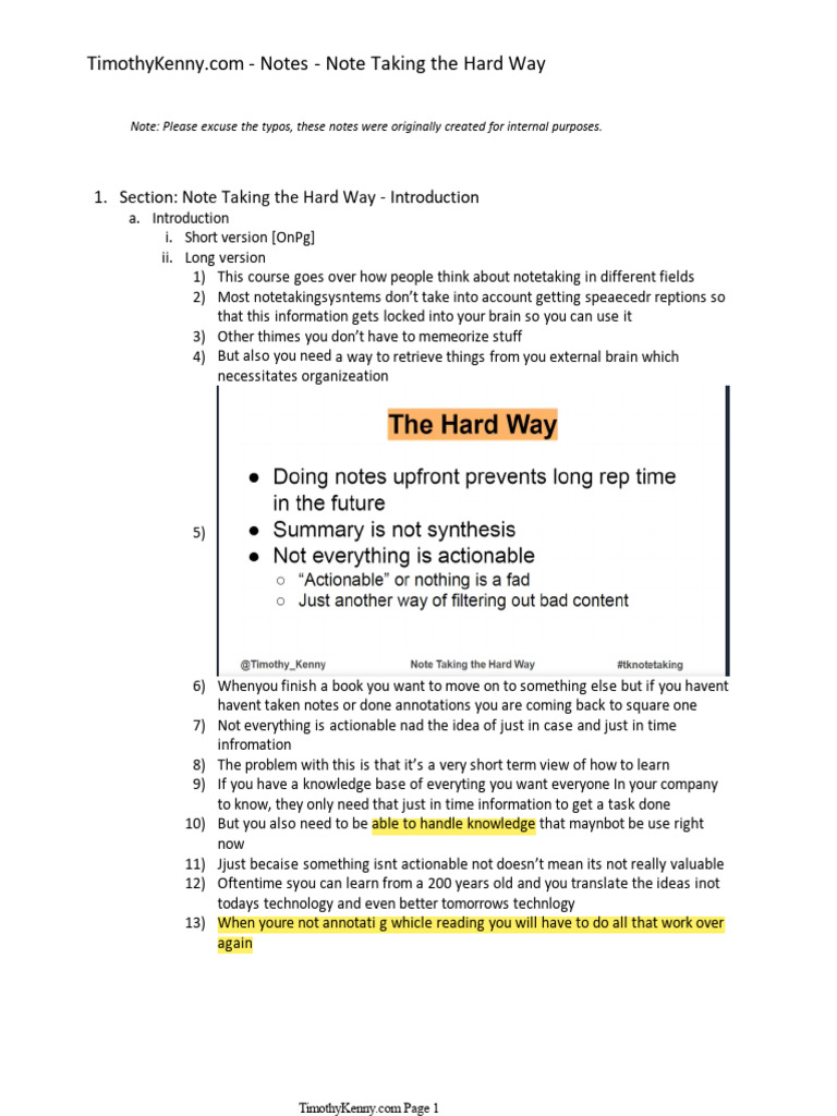 Note Taking | PDF