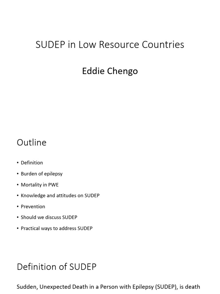 SUDEP Awareness in Low Resource Countries | PDF | Epilepsy | Health Care