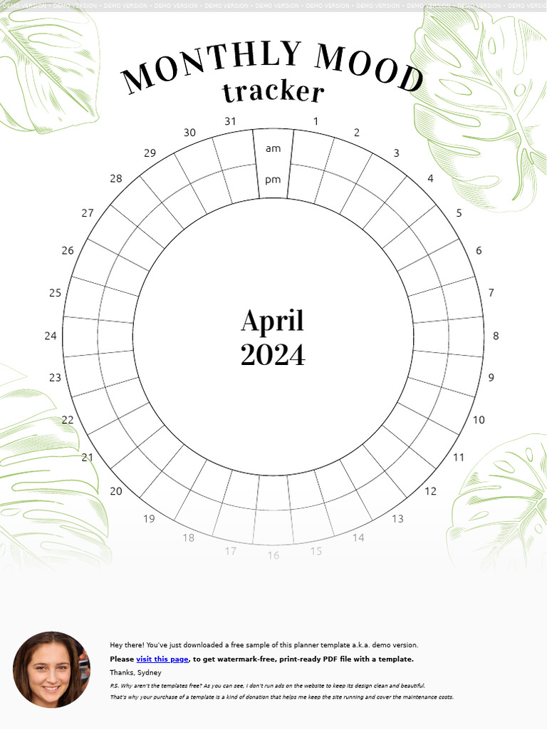 Circular Mood Tracker-Ipad X-Vertical | PDF